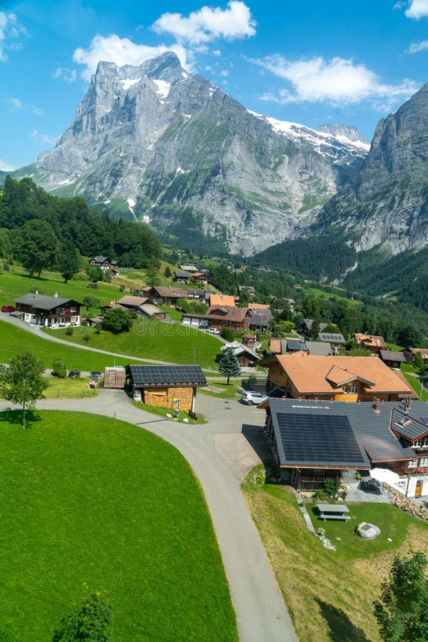 Aerial View of Grindelwald, Switzerland in the Summer. Stock Image ...