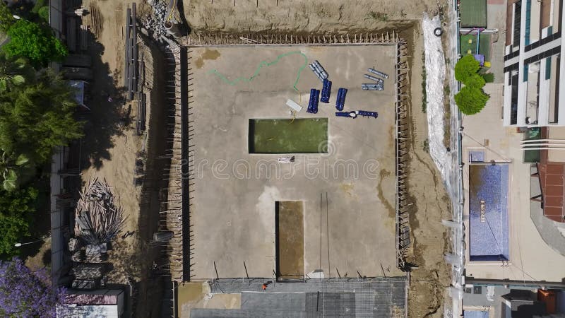 Aerial View: a Guy Relaxes on a Lounger, Sunbathing in the Middle of a ...