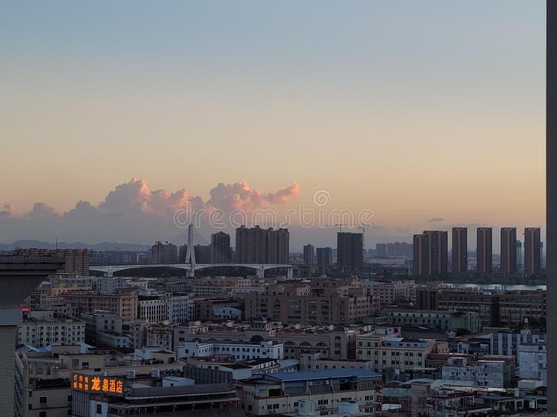Aerial View of Guzhen Zhongshan during the Sunset Stock Image - Image ...