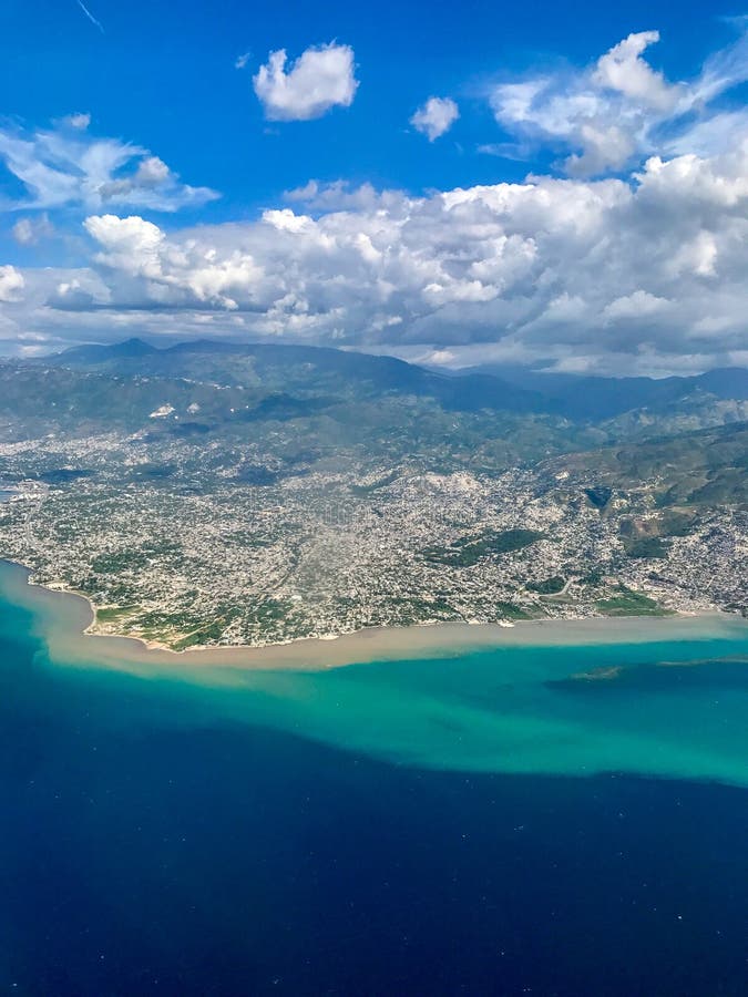 Aerial View of Haiti stock image. Image of mountains - 334166239