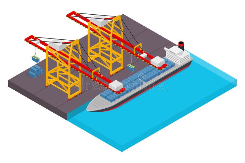 Aerial View of Harbor Waterfront and Maritime Terminal with Container ...