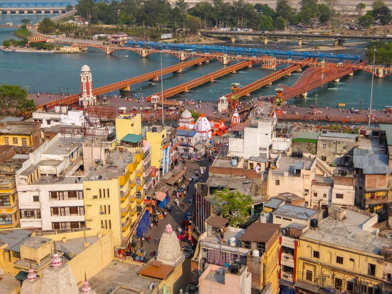 Aerial view of Haridwar editorial photography. Image of india - 240620617