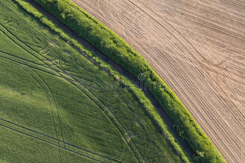 Aerial View of the Harvest Fields Stock Photo - Image of track, nature ...