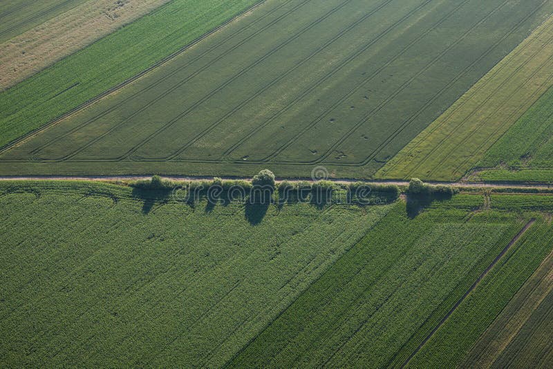 Aerial View of the Harvest Fields Morning Landscape Stock Image - Image ...
