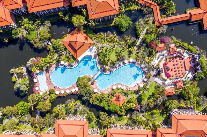 Aerial View of a Heavenly Tropical Resort in Bali Stock Photo - Image ...