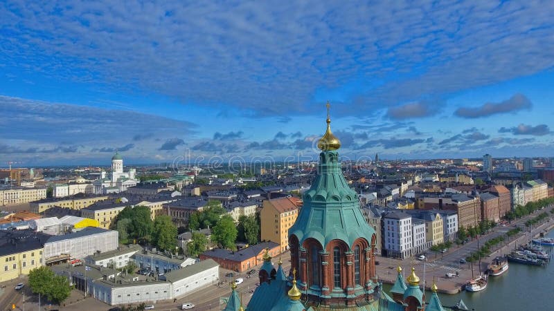 Aerial View of Helsinki Skyline from Uspenski Cathedral Stock Photo ...