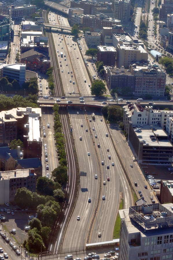 Aerial View of Highway, Boston Stock Photo - Image of view ...