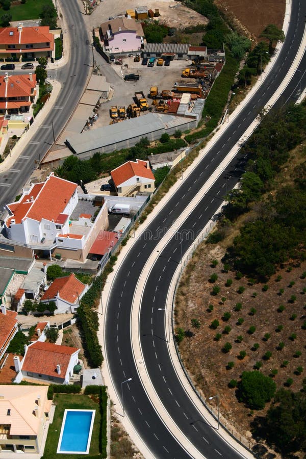Aerial View of an Highway Bend Stock Photo - Image of view, carcavelos ...