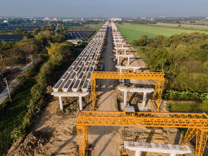 Aerial View of Highway Construction Site Stock Image - Image of aerial ...
