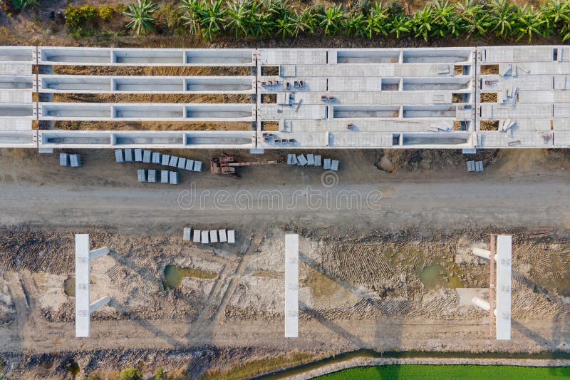 Aerial View of Highway Construction Site Stock Photo - Image of ...