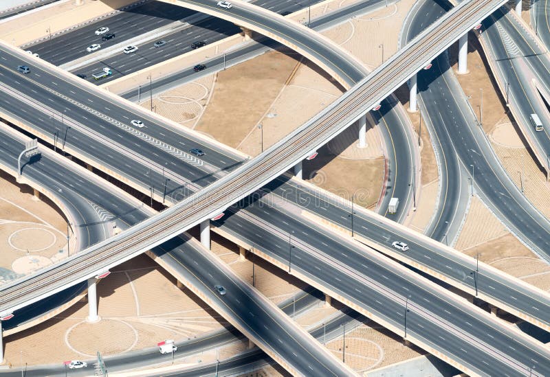 Los Angeles Freeway Interchange Ramps Aerial Stock Photo - Image of ...