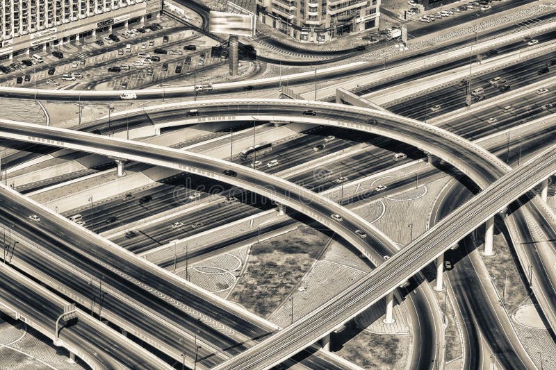 Aerial View of Highway Interchange of Modern Urban City Stock Image ...