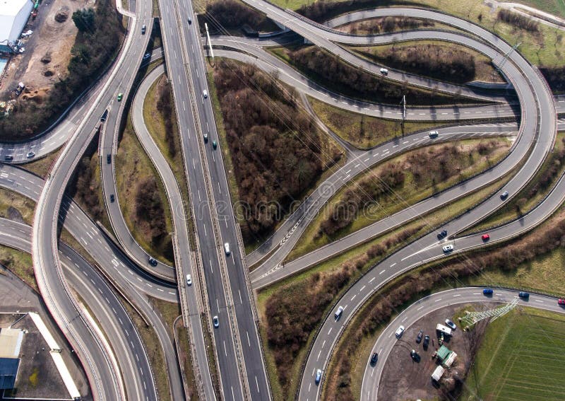 Aerial View of a Highway Intersection with a Clover-leaf Interchange ... Aerial View of a Highway Intersection with a Clover-leaf Interchange ...