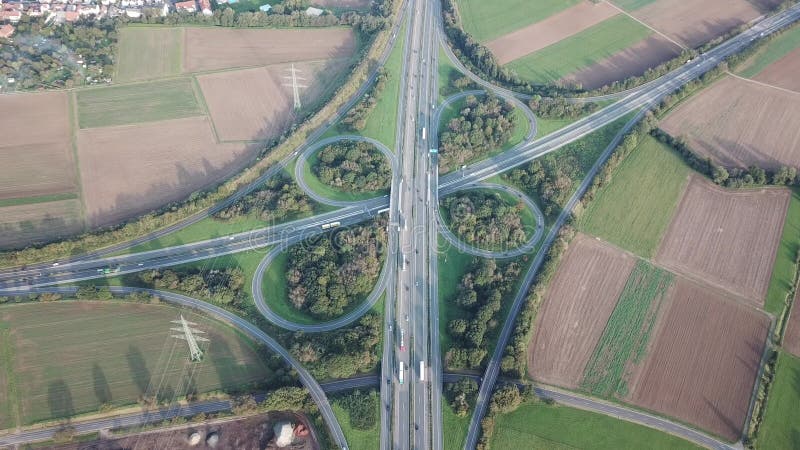 Highway Intersection in American Rural Area at Sunset. Elevated ...