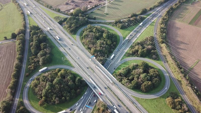 Highway Intersection Aerial View Stock Footage - Video of highway ...