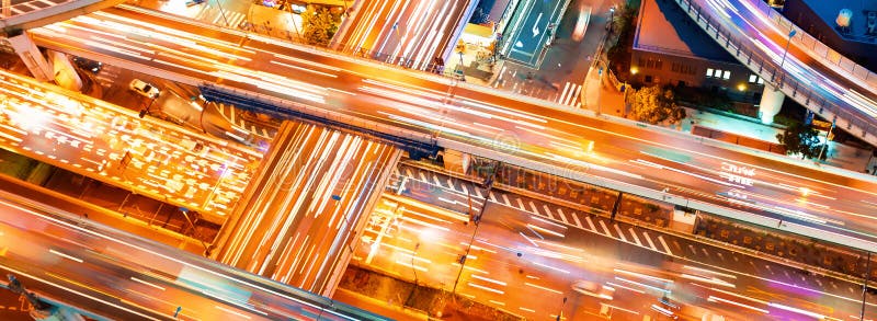 Aerial View of a Highway Intersection in Osaka, Japan Stock Image ...