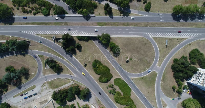 Aerial View of Highway Intersection. Road Junction. Top View Stock ...
