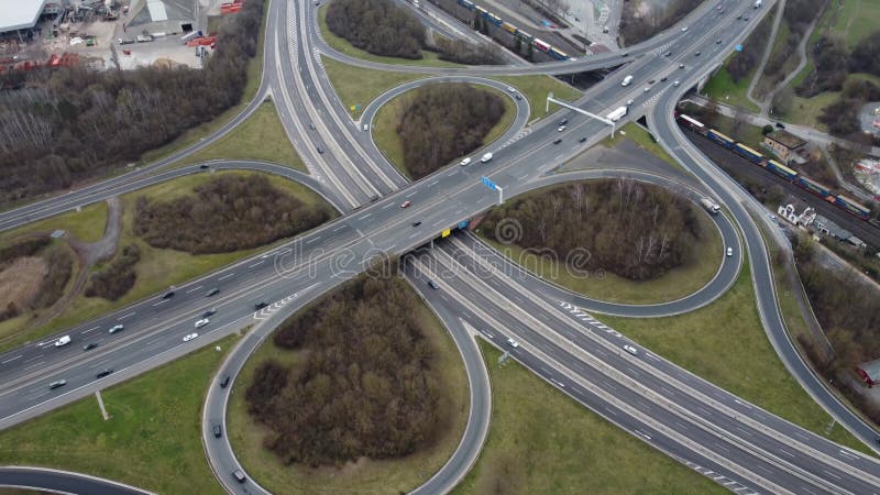 Aerial of Intersections Underpass Highway 101 Bridge Near Nasa Stock ...