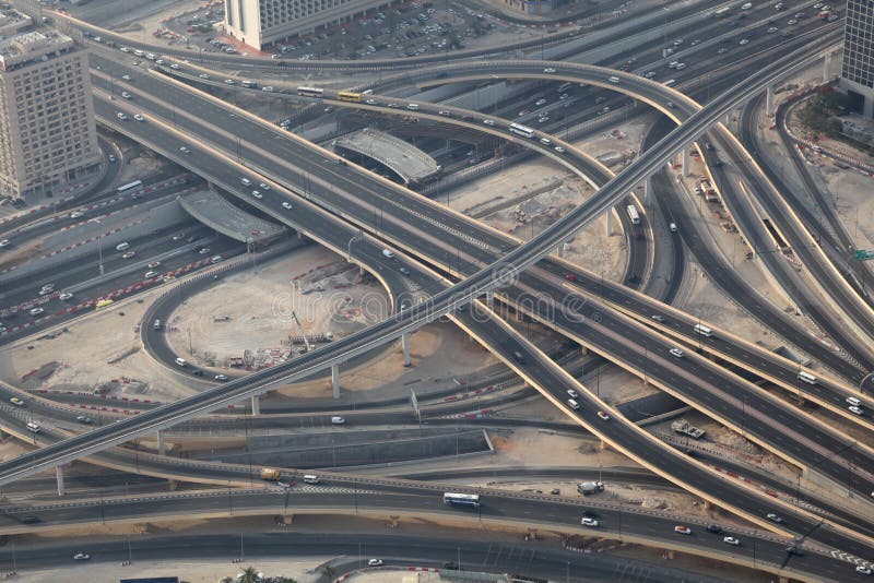 Aerial View of a Highway Junction Stock Image - Image of city, aerial ...