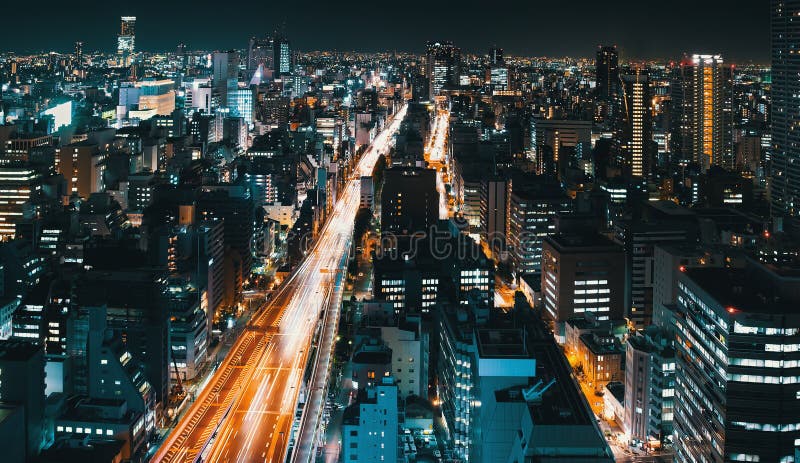 Aerial View of a Highway in Osaka Stock Image - Image of kansai, modern ...