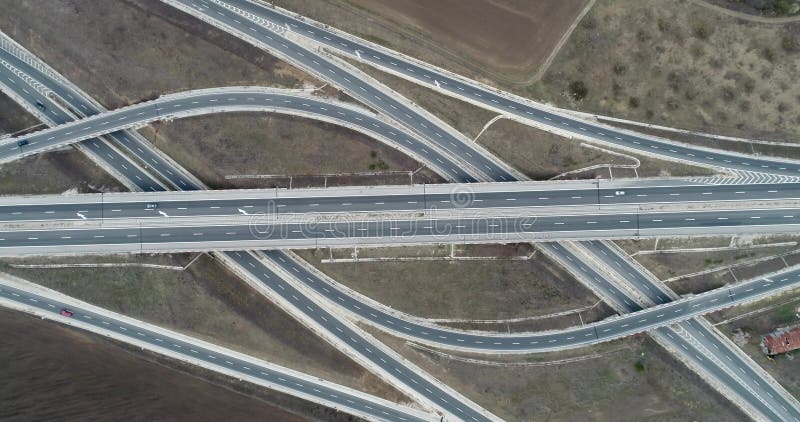 Aerial View of Highway and Overpass. Road Junction, Highway ...