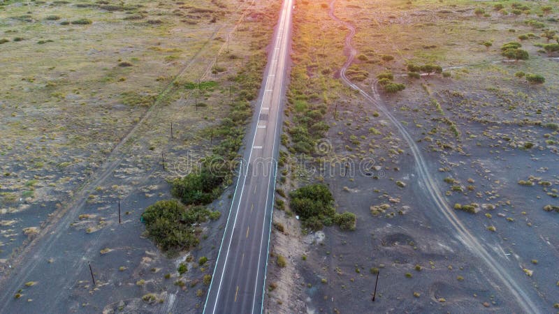 Aerial View of a Highway with Plants Around Stock Image - Image of sand ...