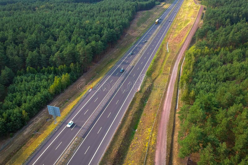 Aerial View of the Highway in Poland Stock Photo - Image of scenery ...