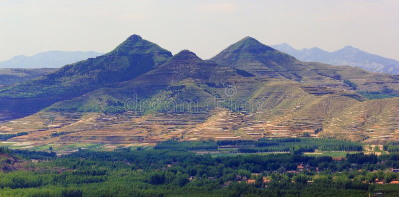 Aerial view of hill stock image. Image of poplar, farm - 34408985