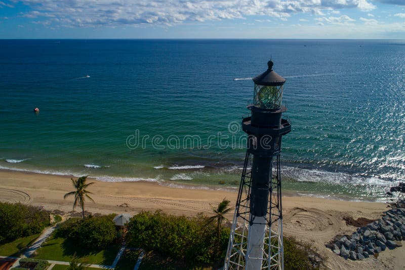 Aerial View of the Hillsboro Lighthouse Stock Image - Image of clear ...