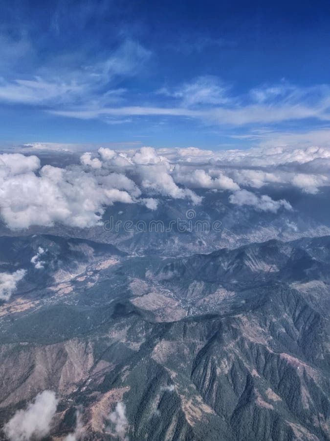 Aerial View of the Himalayas in Kashmir Stock Photo - Image of fell ...