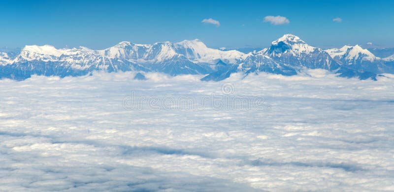 Aerial View of Himalayas Range Stock Image - Image of glacier, cloudy ...