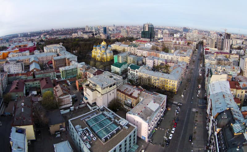 Aerial View of the Historic Center of Kiev Stock Photo - Image of ...
