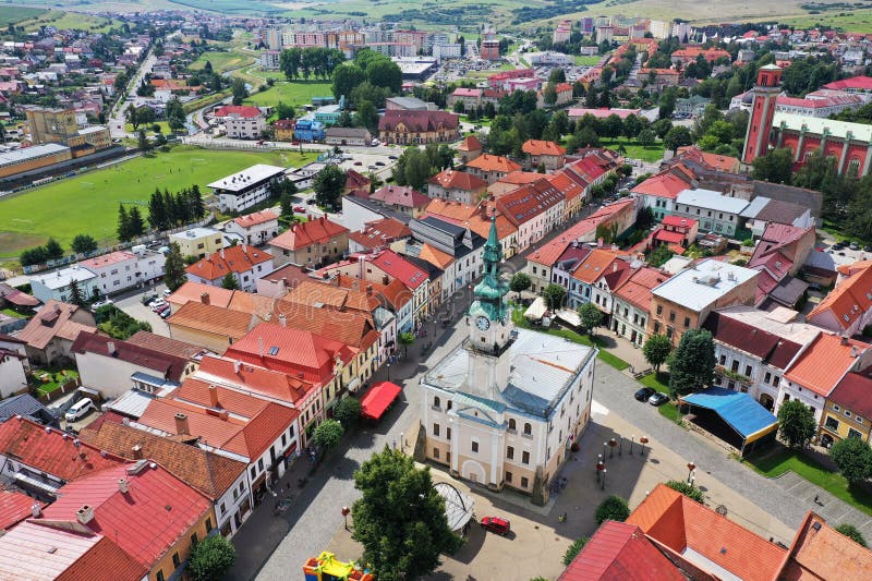 Aerial View of the Historic Town of Kezmarok in Slovakia Stock Photo ...