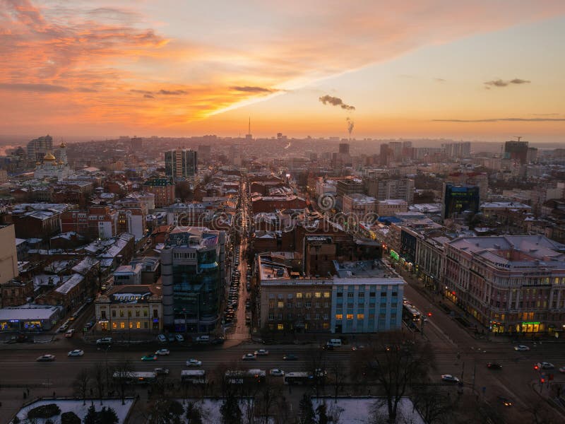 Aerial View of Historical Downtown of Rostov-on-Don Editorial Stock ...