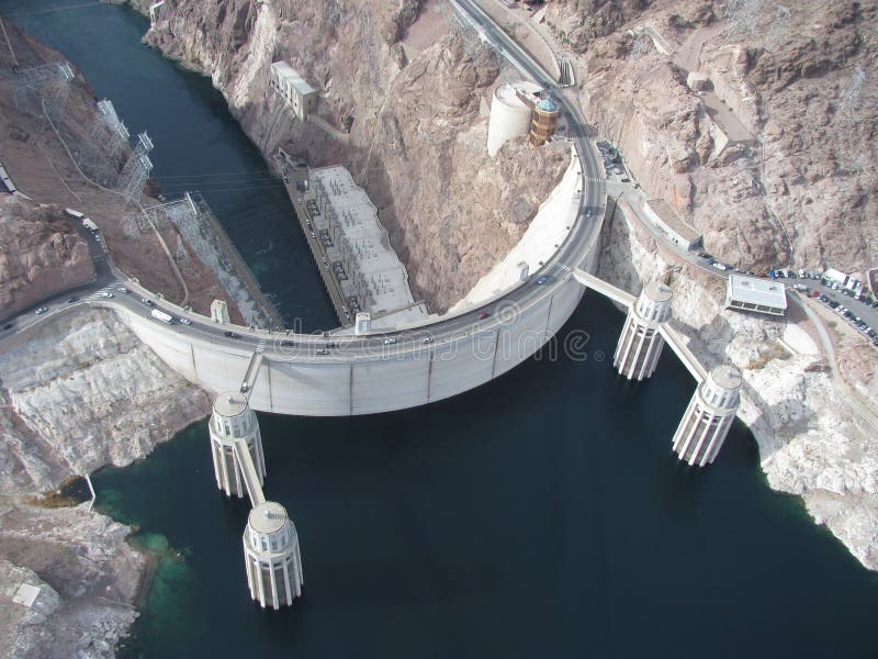 Aerial View of Hoover Dam stock photo. Image of river - 15486518
