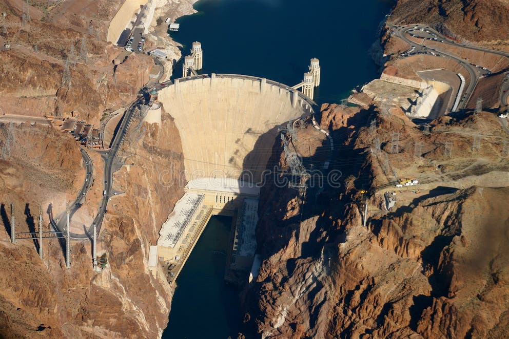 Aerial View of Hoover Dam stock photo. Image of harding - 5773576