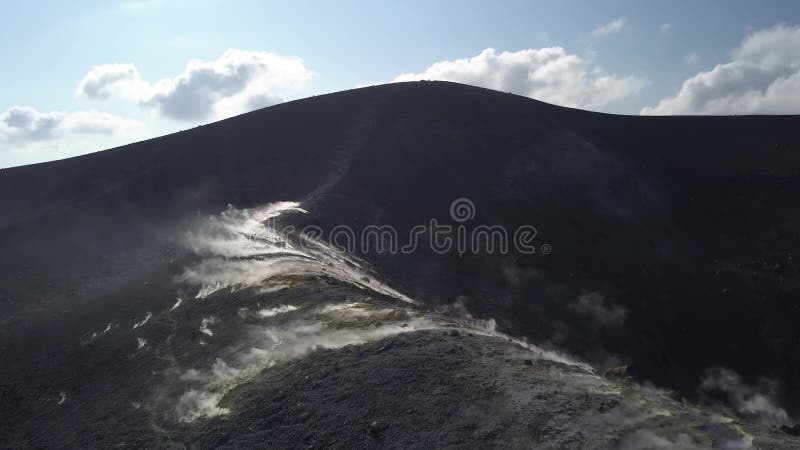 Aerial View on Volcanic Gas Exiting through Fumaroles on Vulcano Island ... Aerial View on Volcanic Gas Exiting through Fumaroles on Vulcano Island ...