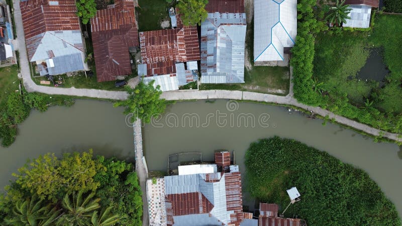 Aerial View of the House by the River Stock Photo - Image of ...