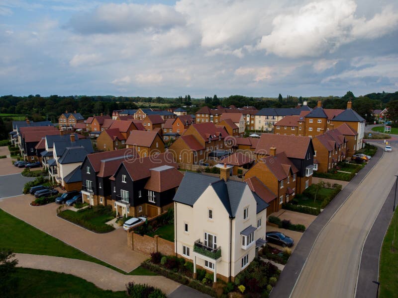 Aerial View of Houses in the Village Stock Image - Image of town ...