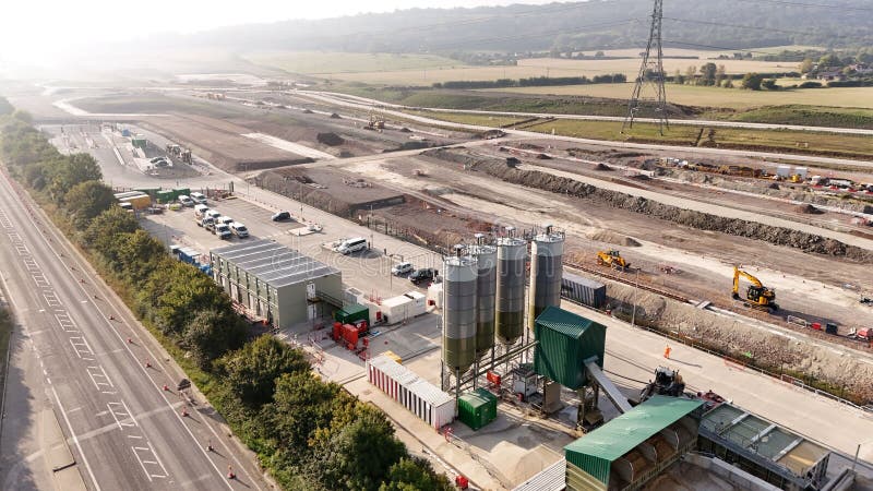Aerial View of the HS2 Construction Progress in Wendover ...