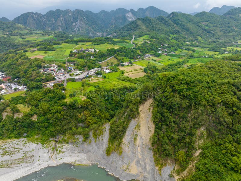Aerial View of Hualien Taroko Valley Stock Image - Image of steep ...
