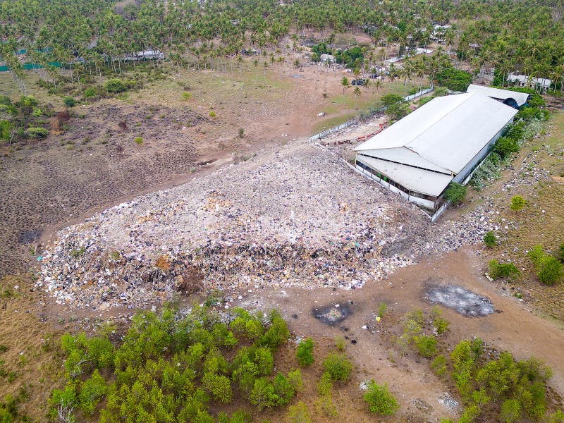 Aerial View of a Huge, Open Air Garbage Dump Full of Plastic and ...