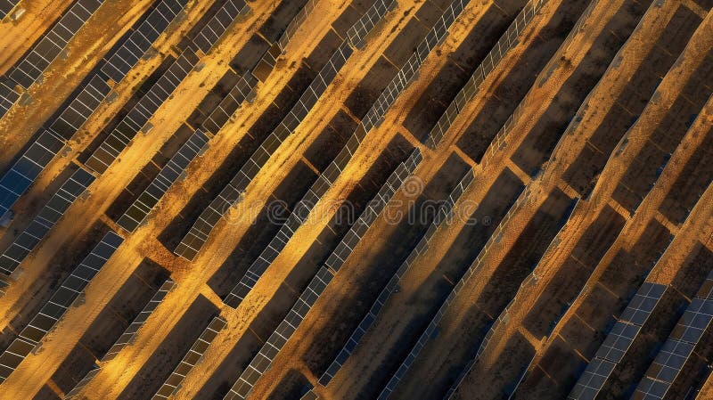 Aerial View of Hundreds Solar Energy Modules or Panels Rows. Stock ...