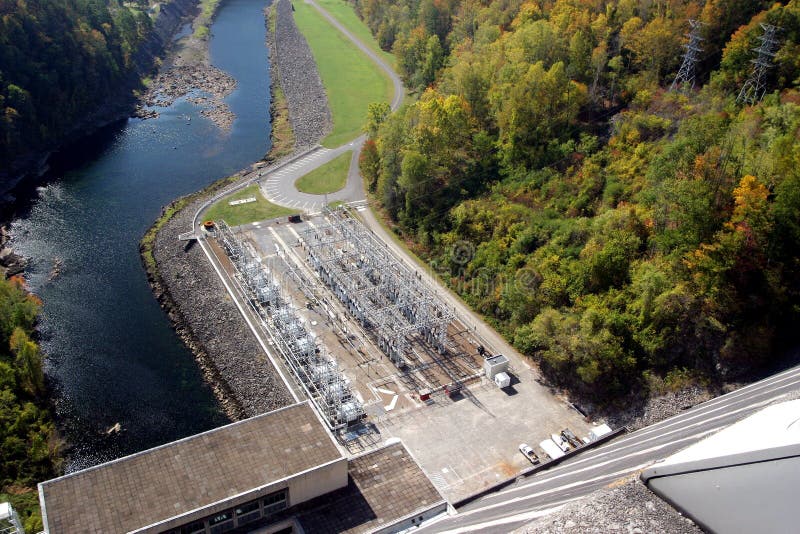 Aerial View of a Hydro-Electric Plant Stock Photo - Image of ...