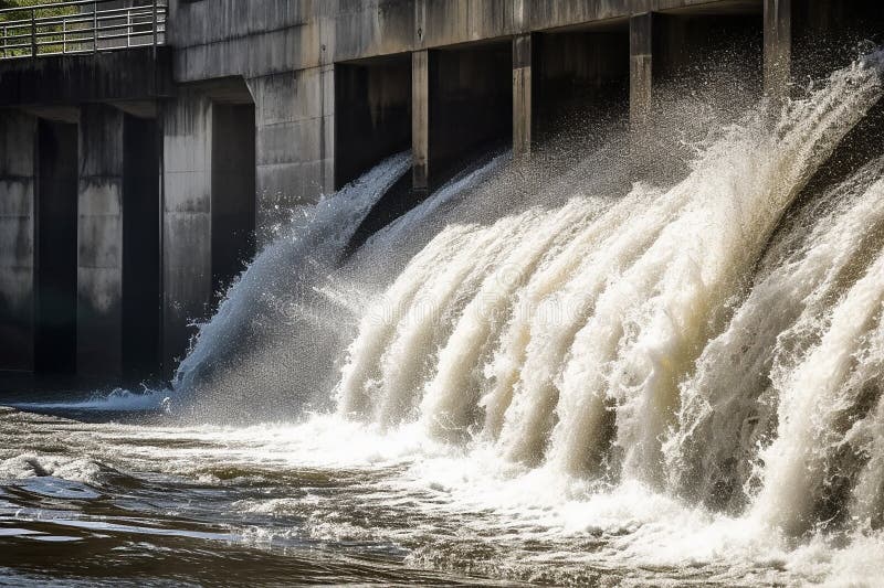 Aerial View of Hydroelectric Dam on the River. Stock Image - Image of ...