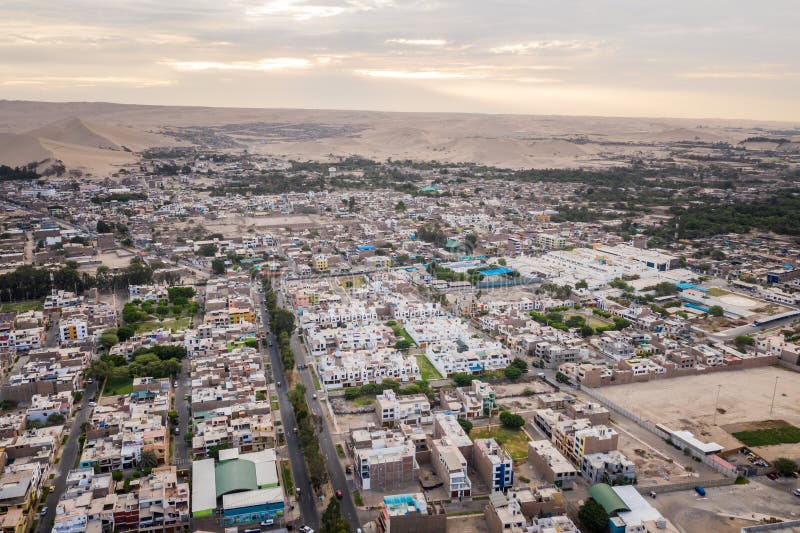 Aerial View of Ica City in Peru Stock Image - Image of drone, desert ...