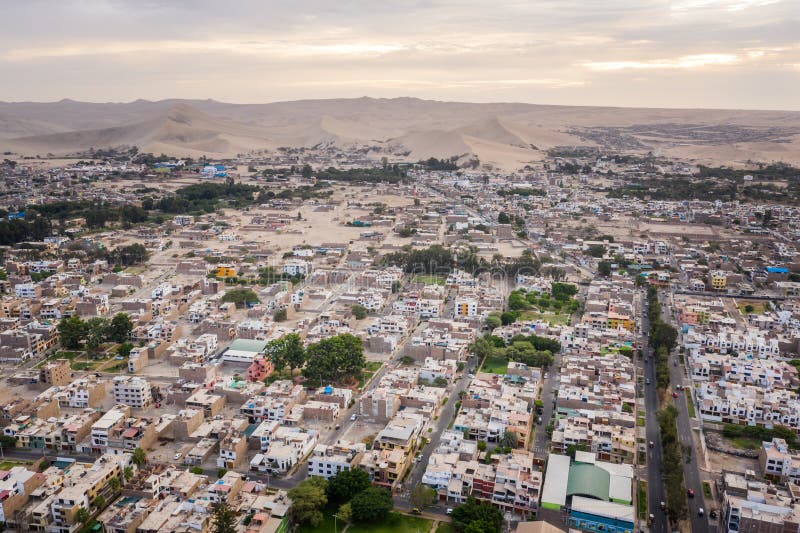 Aerial View of Ica City in Peru Stock Photo - Image of huacachina ...
