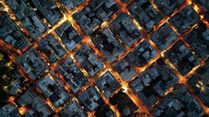 Aerial View of an Illuminated City at Night Stock Footage - Video of ...