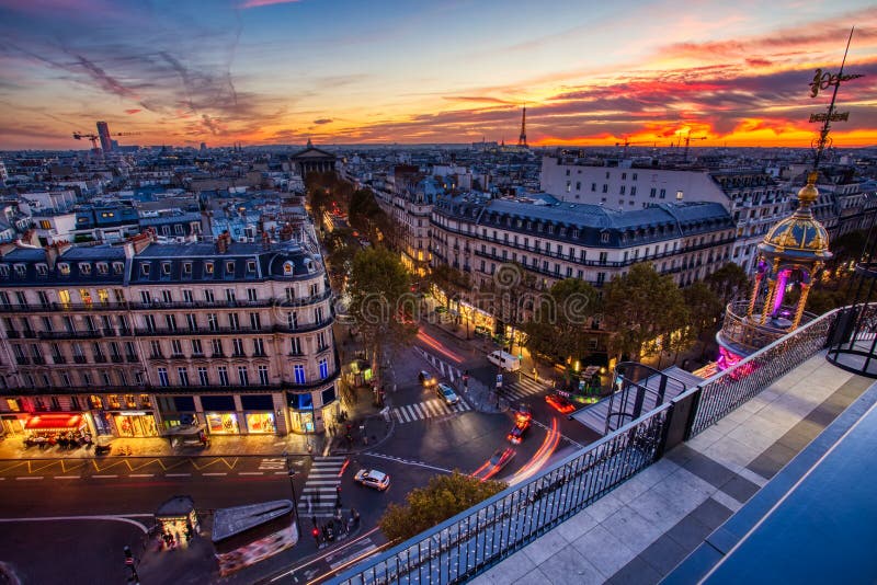 Aerial View of Illuminated Paris at Dusk with Eiffel Tower Editorial ... Aerial View of Illuminated Paris at Dusk with Eiffel Tower Editorial ...