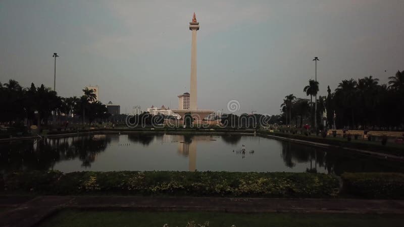 Aerial View of Indonesian Monument Square in Jakarta Stock Video ...